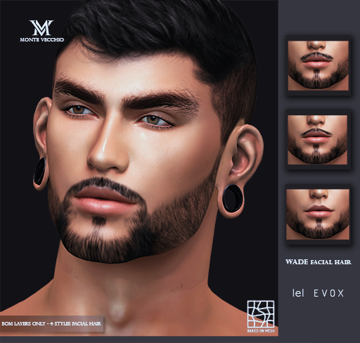 Second Life Marketplace - Monte Vecchio - Wade Facial Hair
