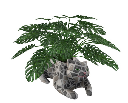 Second Life Marketplace - 7. MOoH! Cat planter grey 2LI