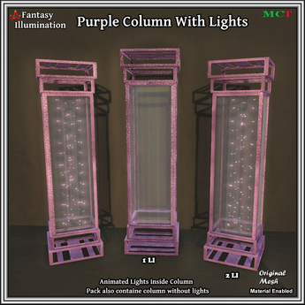 Second Life Marketplace - Wedding Decor - Purple Column With Lights ...