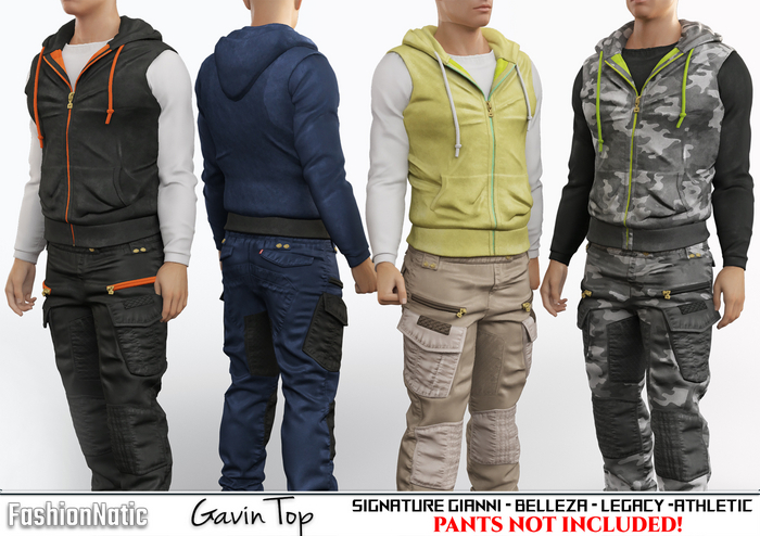 Second Life Marketplace - Top Gavin Male Top - Gianni Top Jake Top ...