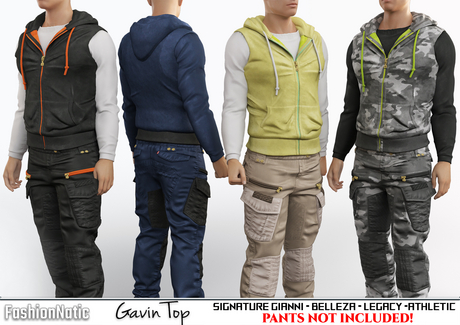 Second Life Marketplace - Top Gavin Male Top - Gianni Top Jake Top ...
