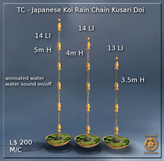 Second Life Marketplace - TC - Japanese Koi Rain Chain Kusari Doi