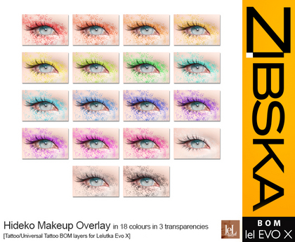 Second Life Marketplace - Zibska Evo X ~ Hideko Overlay eyemakeup ...