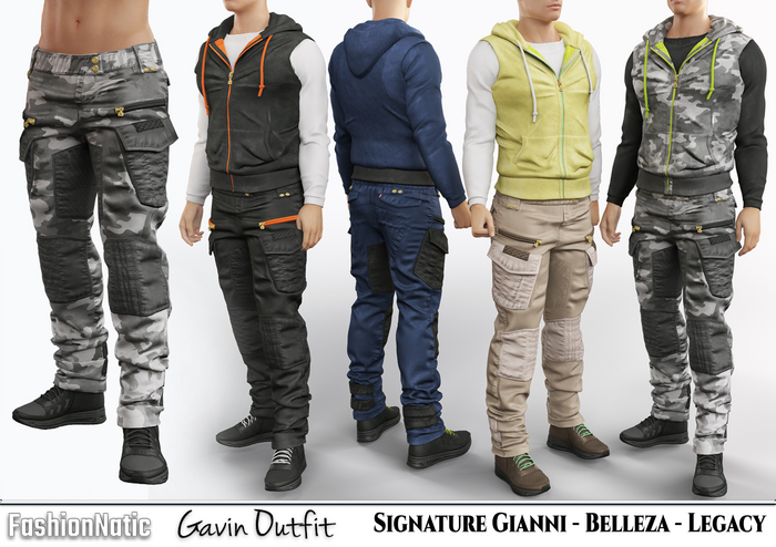 Second Life Marketplace - Outfit Gavin Outfit Male - Gianni Outfit Jake ...