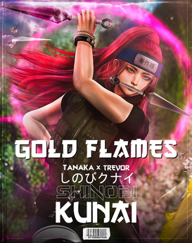 Second Life Marketplace - [TANAKA x TREVOR] - SHINOBI KUNAI - (GOLD FLAMES)