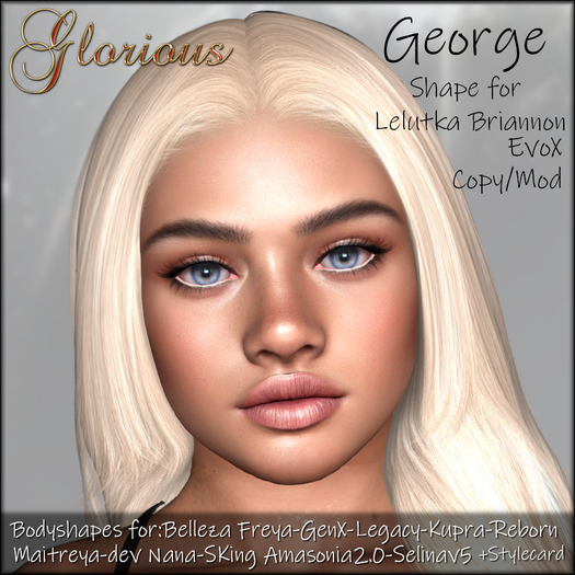 Second Life Marketplace - .:Glorious:. George Shape - Lelutka Briannon EvoX