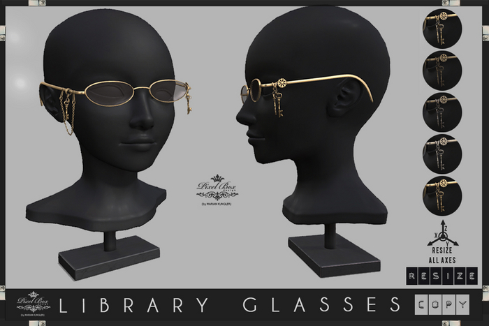 Second Life Marketplace - PIXEL BOX - Steampunk Library Glasses