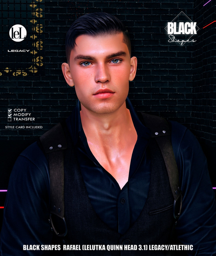 Second Life Marketplace - Black shapes Rafael LeLUTKA Quinn Head 3.1 ...