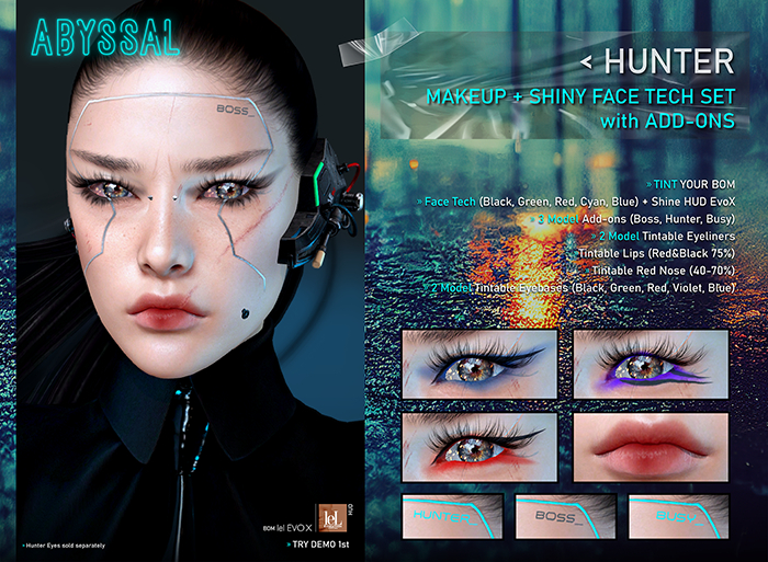 Second Life Marketplace - +ABYSSAL+ HUNTER FACE SET