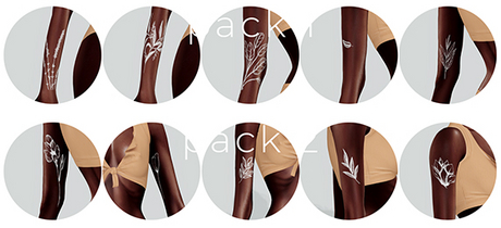 Second Life Marketplace - pecheresse. aura tattoo (arms edition) pack 2