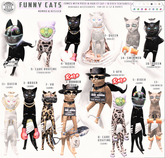 Second Life Marketplace - 13.[Since1975] FUNNY CATS Gacha Collection ...