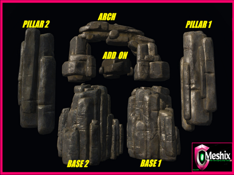 Second Life Marketplace - Big rocks pack mesh (6 count)