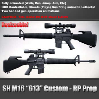 Second Life Marketplace - SH RP Prop Gun - M16 "G13" Custom