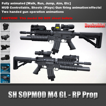 Second Life Marketplace - SH RP Prop Gun - SOPMOD M4 GL