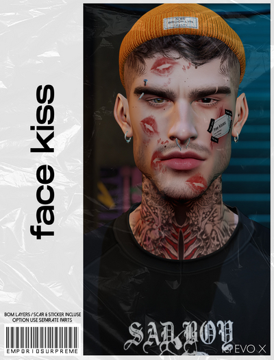 Second Life Marketplace - [ES] Face kiss + sticker . pack