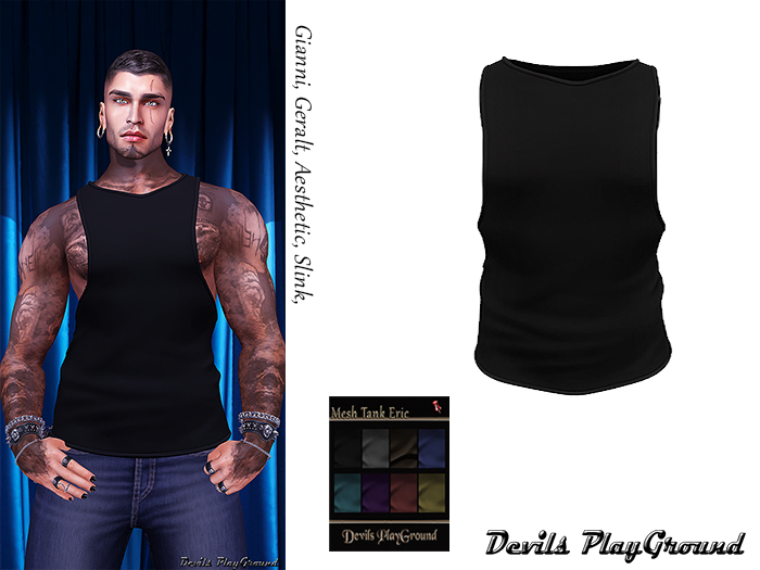 Second Life Marketplace - Men's Tank Top Eric - Hud Driven - Signature ...