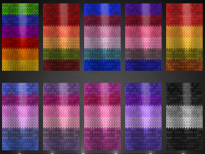 Second Life Marketplace - Rainbow Knit Nail Texture Hud ONLY "BOXED"