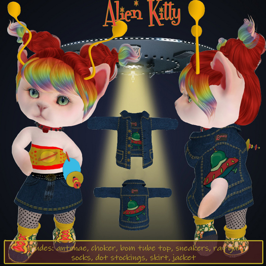 Second Life Marketplace - ~*ema's dinkie-Alien Kitty boxed (ADD)