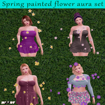 Second Life Marketplace - Spring painted flower aura set of 4 (Moody)
