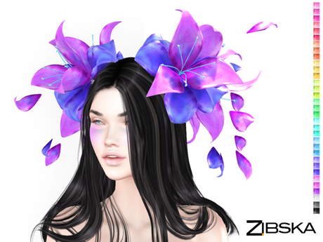 Second Life Marketplace - Zibska ~ Sukie color change lilies headpiece