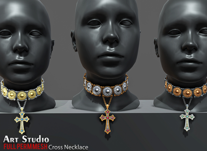 Second Life Marketplace - Art Studio.FULL PERM \\ Cross Necklace