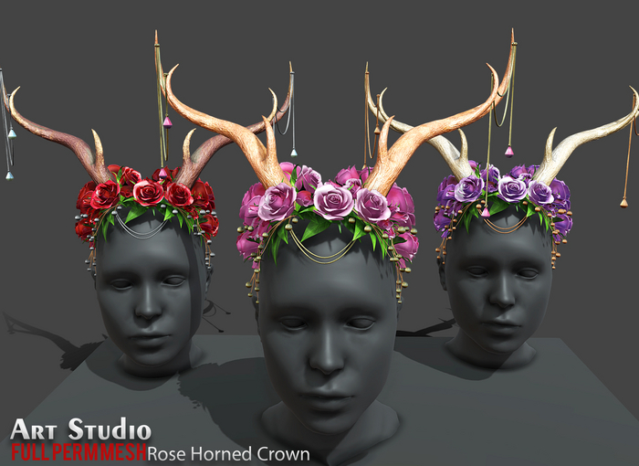 Second Life Marketplace - Art Studio.FULL PERM \\ Rose Horned Crown
