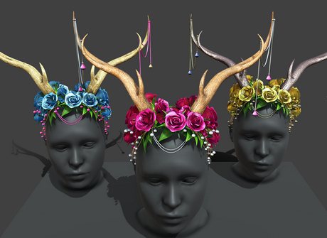 Second Life Marketplace - Art Studio.FULL PERM \\ Rose Horned Crown