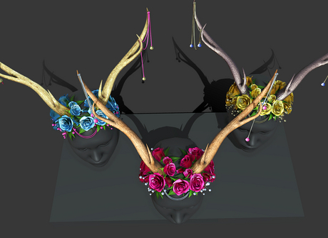 Second Life Marketplace - Art Studio.FULL PERM \\ Rose Horned Crown