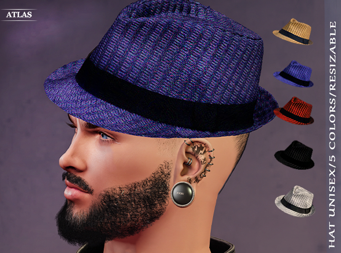 Second Life Marketplace - *ATLAS* ERIK HAT UNISEX PACK 5 colors