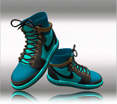Second Life Marketplace - Sneakers with Lacing & Chain tuerkis Color ...