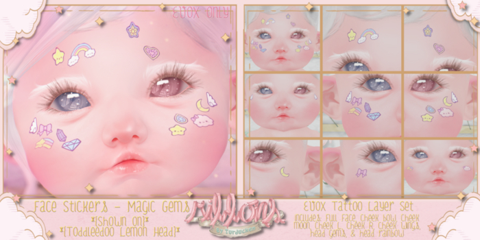 Second Life Marketplace - {Ribbons} Face Stickers - Magic Gems - EvoX {Box}