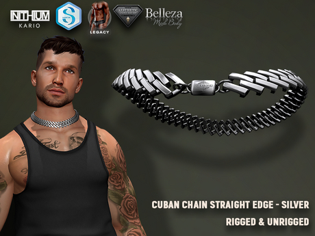 Second Life Marketplace - [7/11] Cuban Chain Straight Edge - Silver