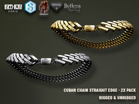 Second Life Marketplace - [7/11] Cuban Chain Straight Edge - 2x Pack