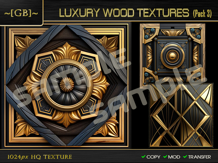Second Life Marketplace - ~ [GB] Textures HQ ~ 00308 - Luxury Wood Texture (Pack 3)