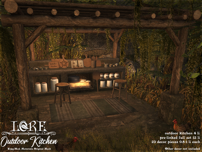 Second Life Marketplace - LORE Outdoor Kitchen Full Set