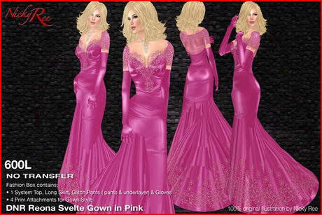 Second Life Marketplace - *DNR* Reona Gown in Pink