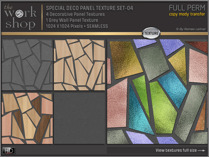 Second Life Marketplace - SPECIAL DECO PANEL TEXTURE SET-04