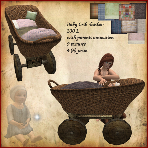 Second Life Marketplace - Baby Crib basket with parents animations and ...