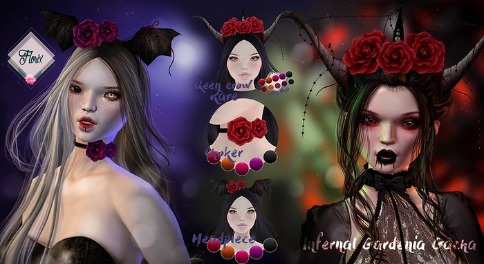 Second Life Marketplace - .Florix. Infernal Gardenia Gacha - Queen Crow RARE