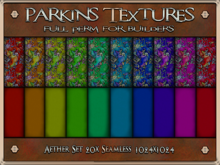 Second Life Marketplace - Parkins Textures - Aether Set - 20x Full Perm ...