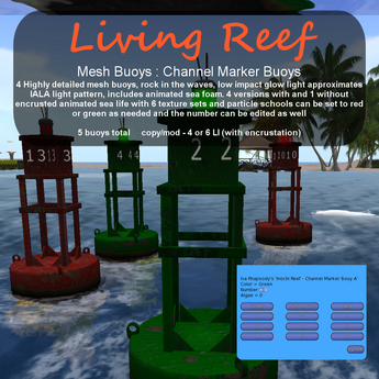 Second Life Marketplace - Inochi Reef - Channel Marker Buoys (fatpack)