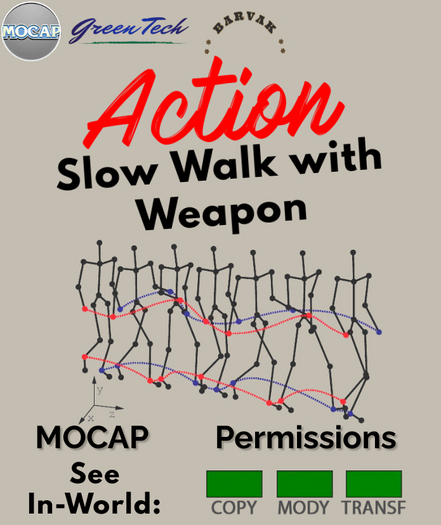 Second Life Marketplace - Slow Walk with Weapon - Animation Full perm
