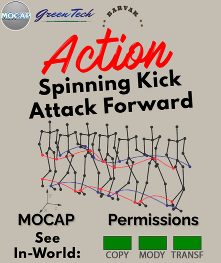 Second Life Marketplace - Spinning Kick Attack Forward - Animation Full ...