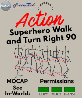 Second Life Marketplace - Superhero Walk and Turn Right 90 - Animation ...