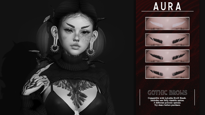 Second Life Marketplace - aura \ gothic brows [EvoX] [DEMO]
