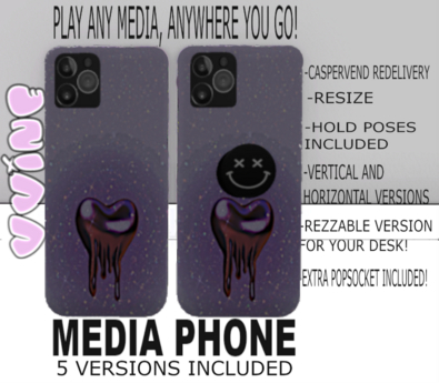 Second Life Marketplace - VVINE - Media Phone (melting heart)