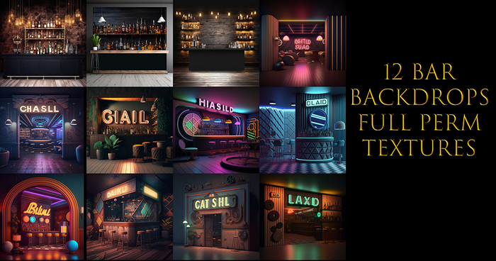 Second Life Marketplace - SEDA - 12 Bar backdrops FUll Perm Textures