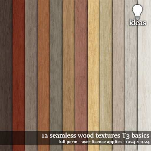 Second Life Marketplace - ideas - 12 seamless wood textures T3 basics