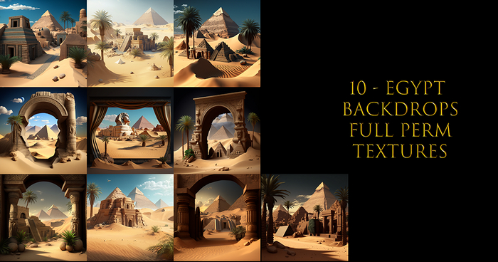 Second Life Marketplace - SATO - 10 Egypt Backdrops Full Perm Textures