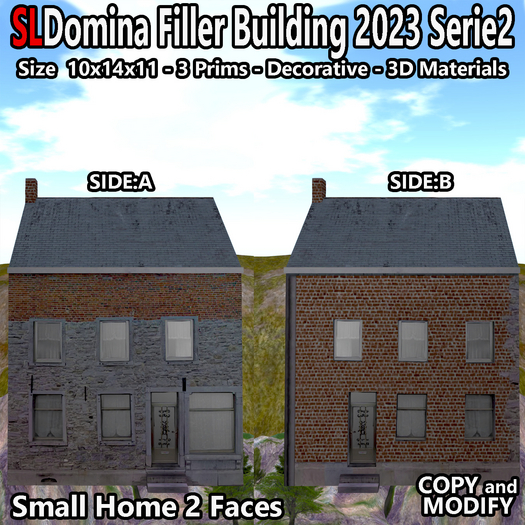 Second Life Marketplace - FILLER BUILDING - SLDomina Small home 2 faces ...